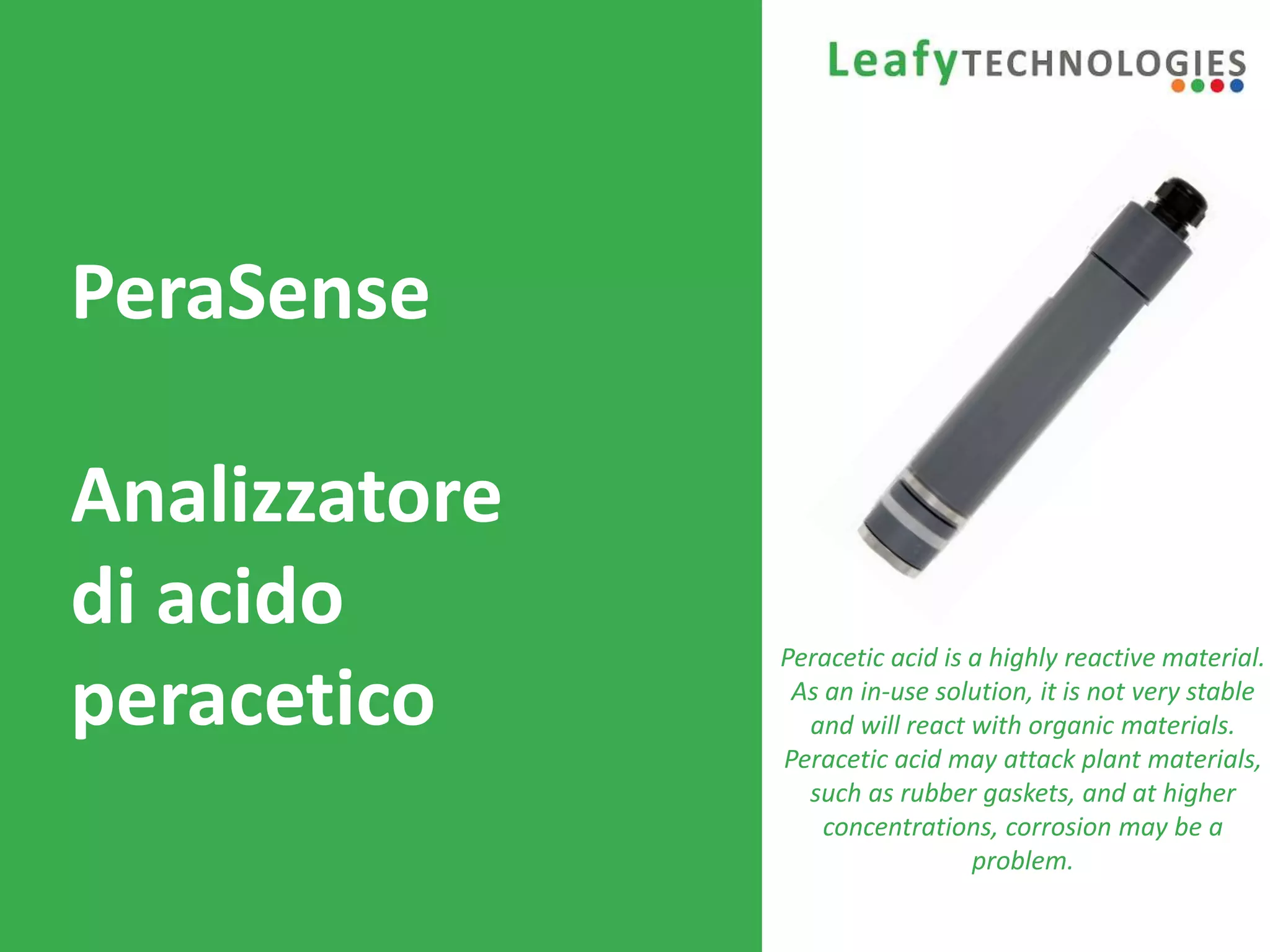 Sensore di acido peracetico | PPT