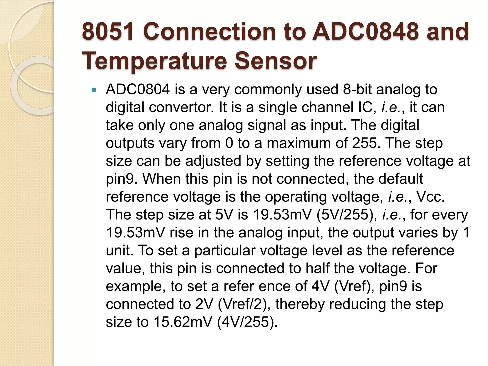 Sensor interfacing in 8051 | PPTX
