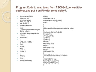 Sensor interfacing in 8051 | PPTX