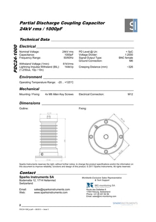 Misura scariche parziali - Sensori MC Monitoring PDC24-1000 | PDF