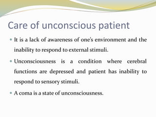 Sensorium (unconsciousness) | PPTX