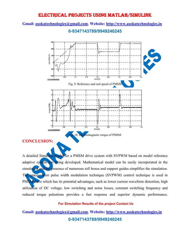 Sensor Less Speed Control Of Pmsm Using Svpwm Technique Based On Mras