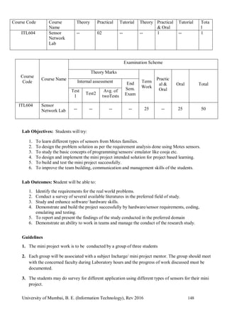 Sensor networks lab syllabus | PDF