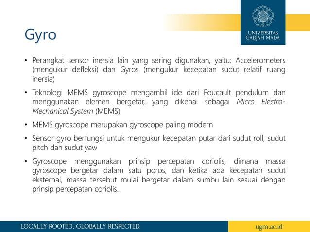 Integrasi Sensor - Sensor Orientasi (IMU, INS, Gyro) | PPT