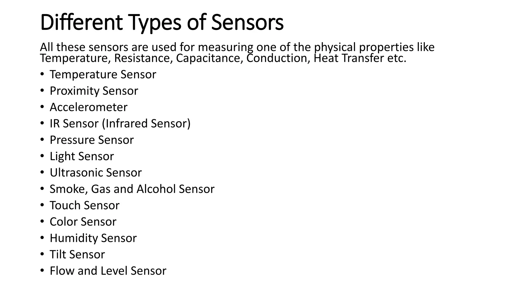 Sensors in IOT | PPTX
