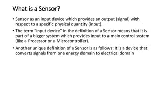 Sensors in IOT | PPTX