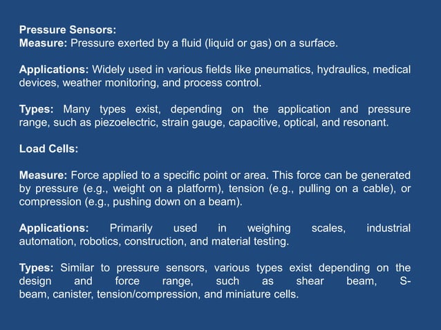 Different types of Sensors used in Mechatronics.ppt | Physics | Science