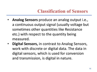 Sensors and actuators presentation: Classification, Types, Actuators | PPTX