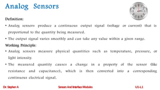 Overview on Sensors- Sensors and Interface Modules | PPT