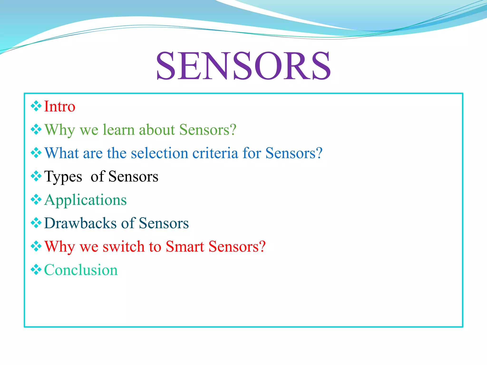 Basic Sensors Technology | PPTX