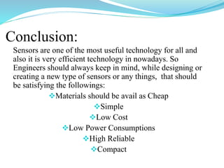 Basic Sensors Technology | PPTX