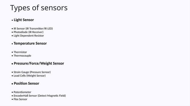 sensors and actuator electrical subject. | PPT