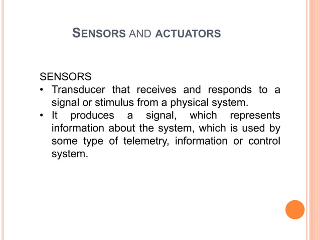 Sensors and actuators.pptx | Internet of Things | Internet