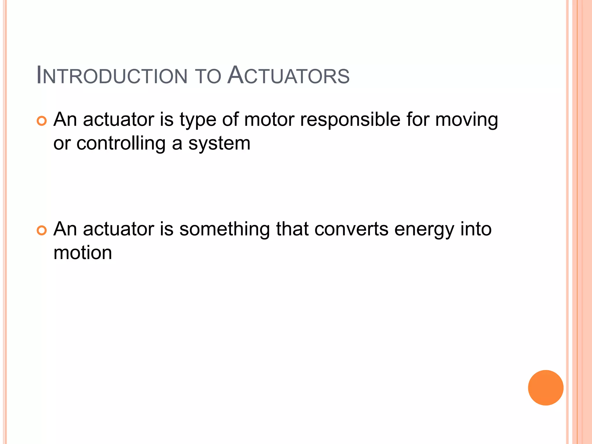 Sensors and Actuators | PPTX