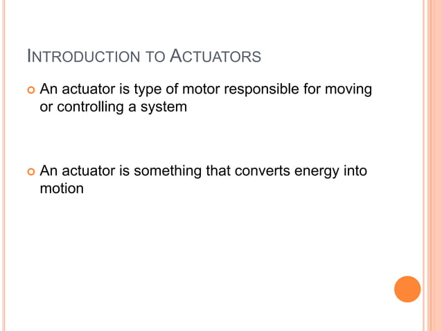 Sensors and Actuators | PPTX