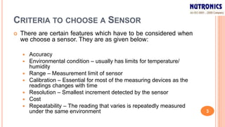 Sensors and its types | PPTX