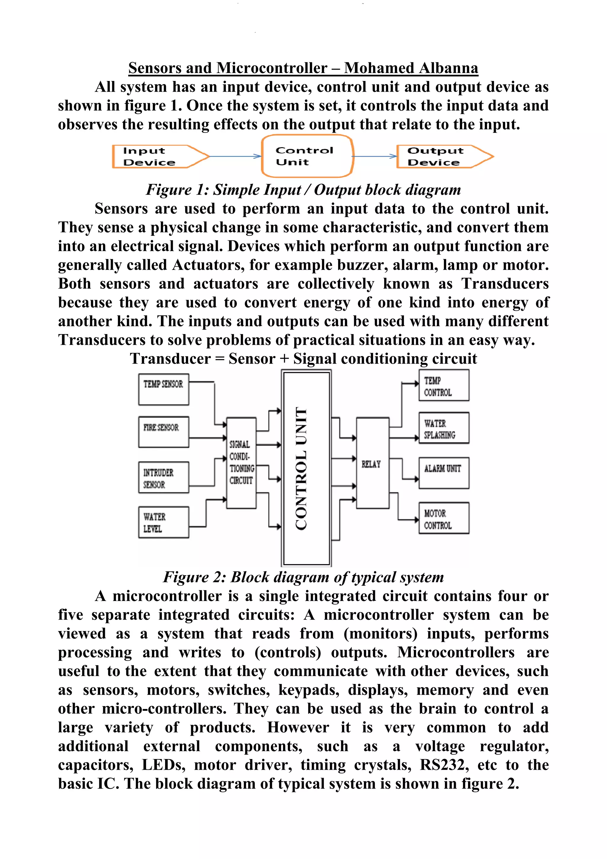 Sensors And Microcontroller Interfacing Pdf Computer Peripherals Computing