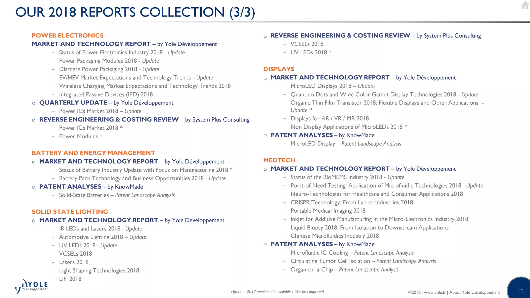 Sensors for robotic vehicles 2018 report by yole developpement i ...