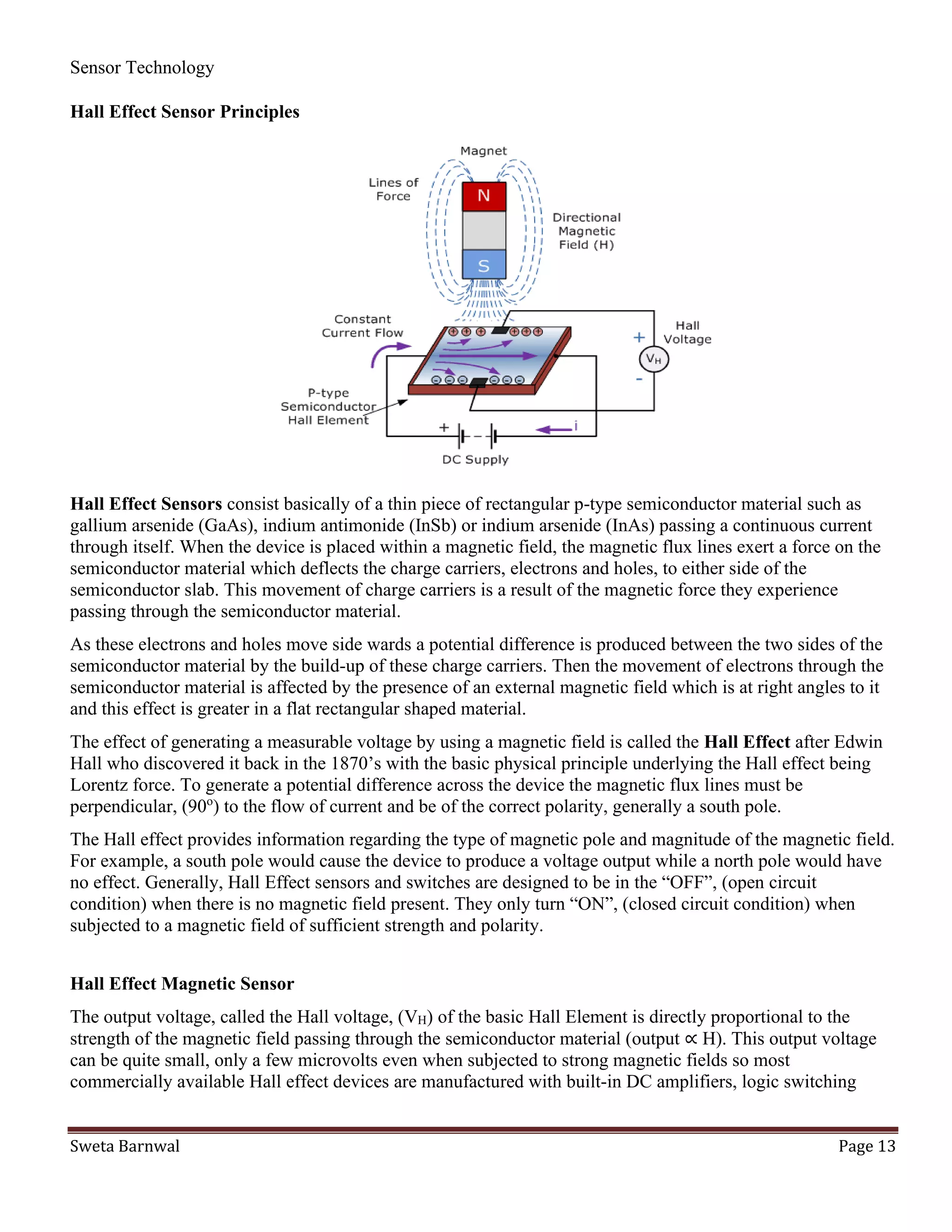 Sensors fundamentals and characteristics, physical principle of sensing ...