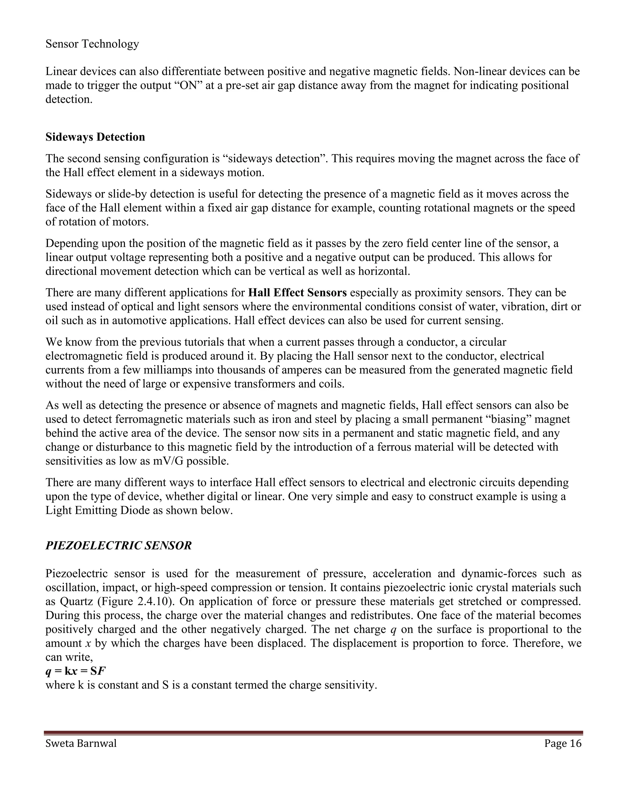 Sensors fundamentals and characteristics, physical principle of sensing ...