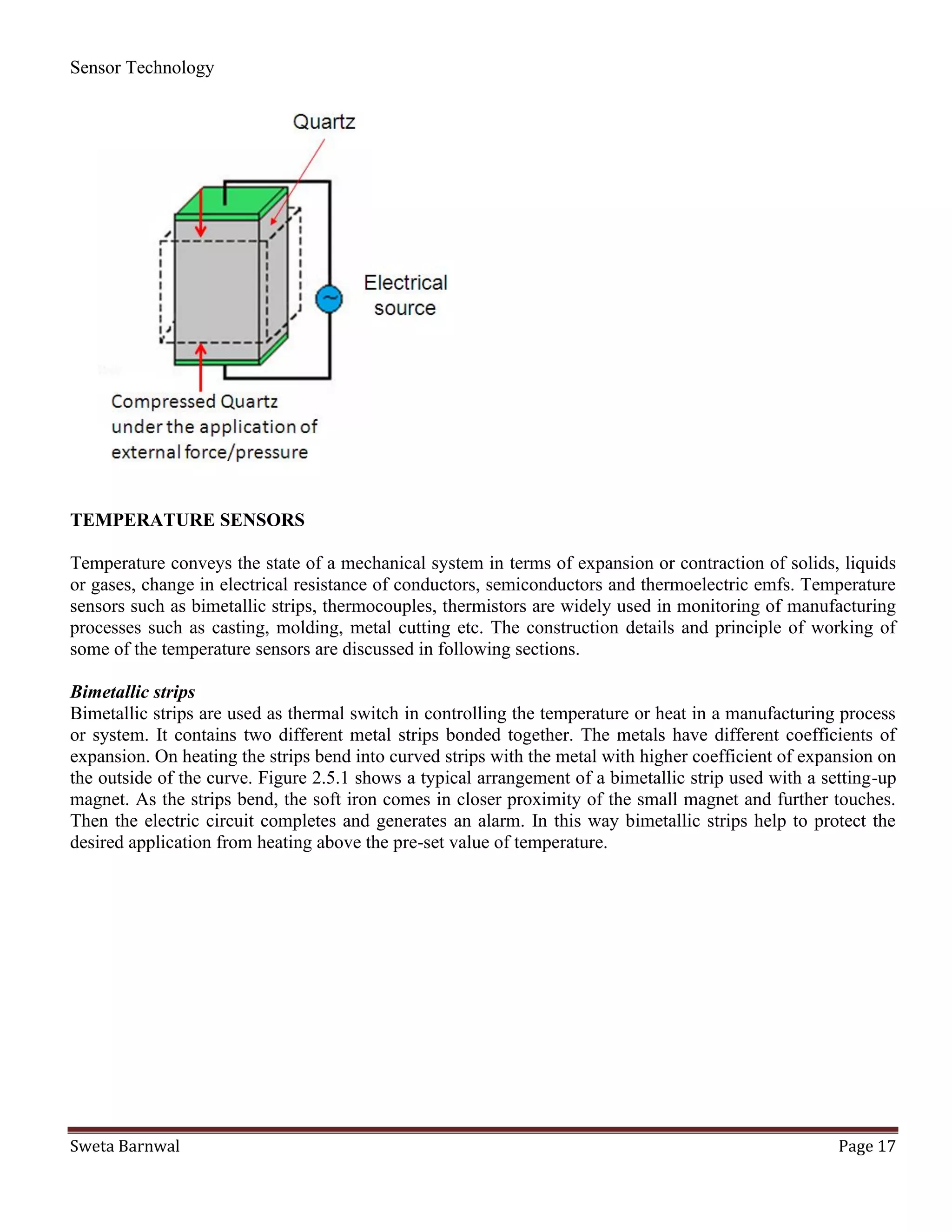 Sensors fundamentals and characteristics, physical principle of sensing ...