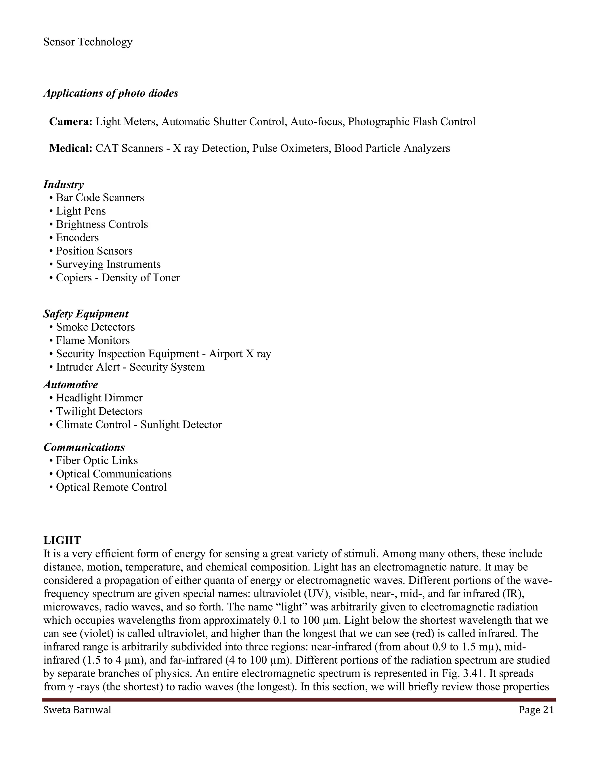 Sensors fundamentals and characteristics, physical principle of sensing ...