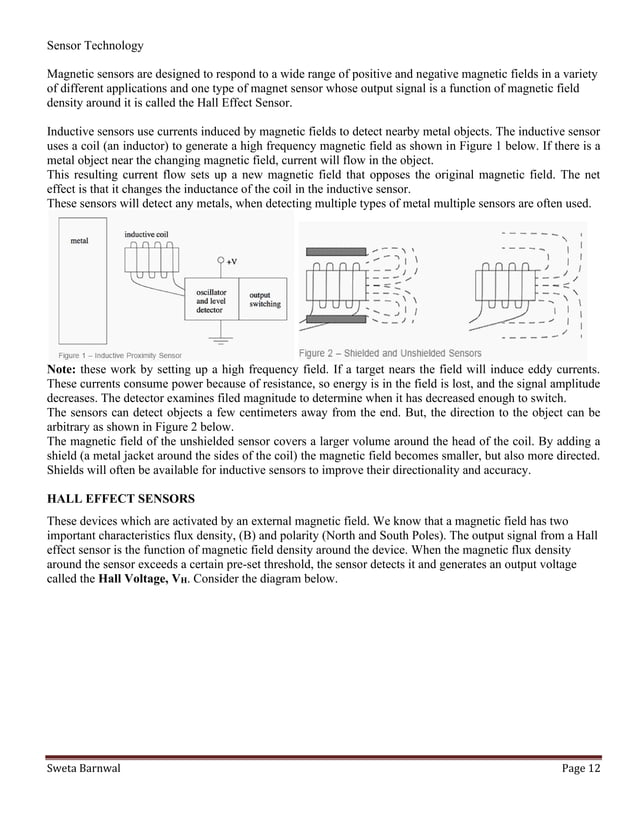 Sensors fundamentals and characteristics, physical principle of sensing ...