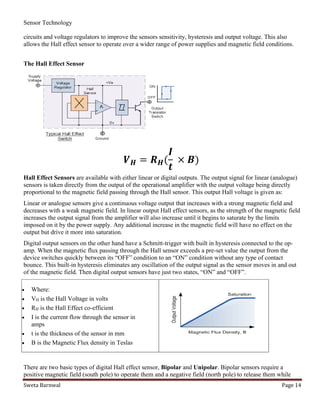 Sensors fundamentals and characteristics, physical principle of sensing ...