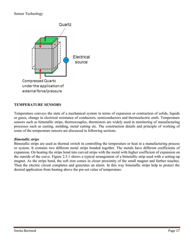 Sensors fundamentals and characteristics, physical principle of sensing ...