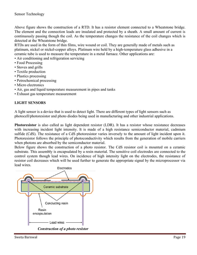 Sensors fundamentals and characteristics, physical principle of sensing ...