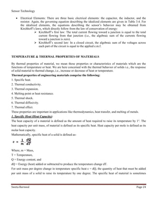 Sensors fundamentals and characteristics, physical principle of sensing ...