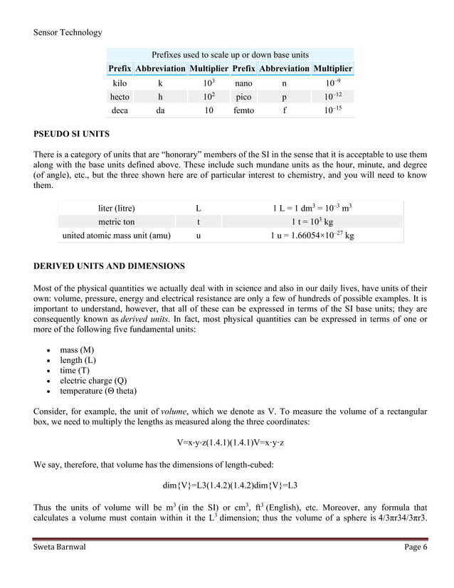 Sensors fundamentals and characteristics, physical principle of sensing ...