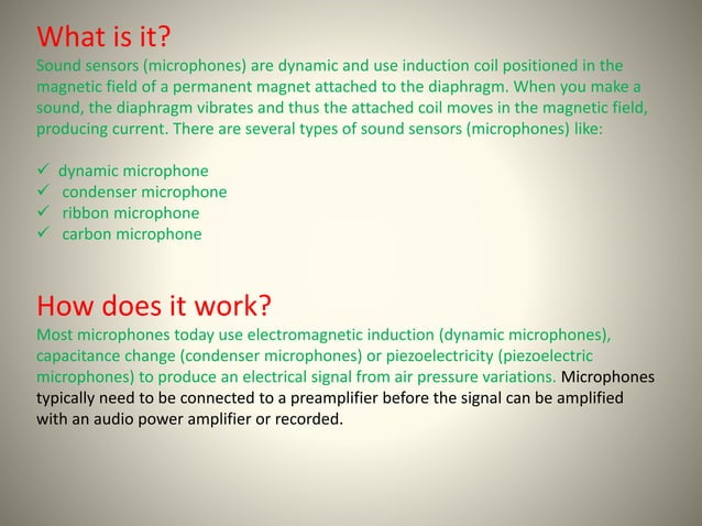 Working Principals of Various Sensors | PPTX