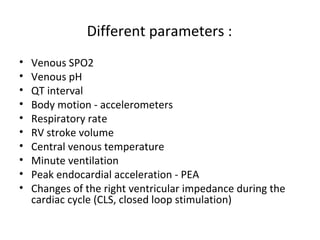 Sensors of rate responsive pacing | PPT