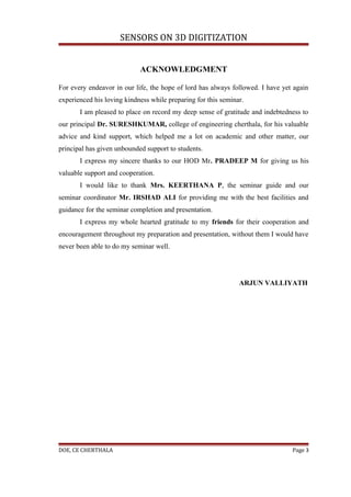 Sensors on 3 d digitization seminar report | DOC