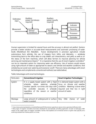 Smart technologies - sensors for improving Water Use Efficiency in Agriculture | PDF