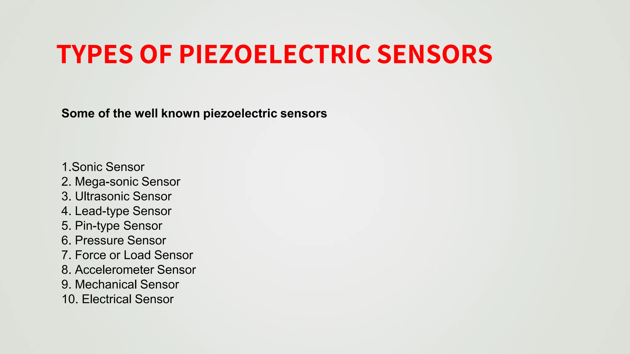 Sensors and actuators ,details and priezoelectric properties are ...