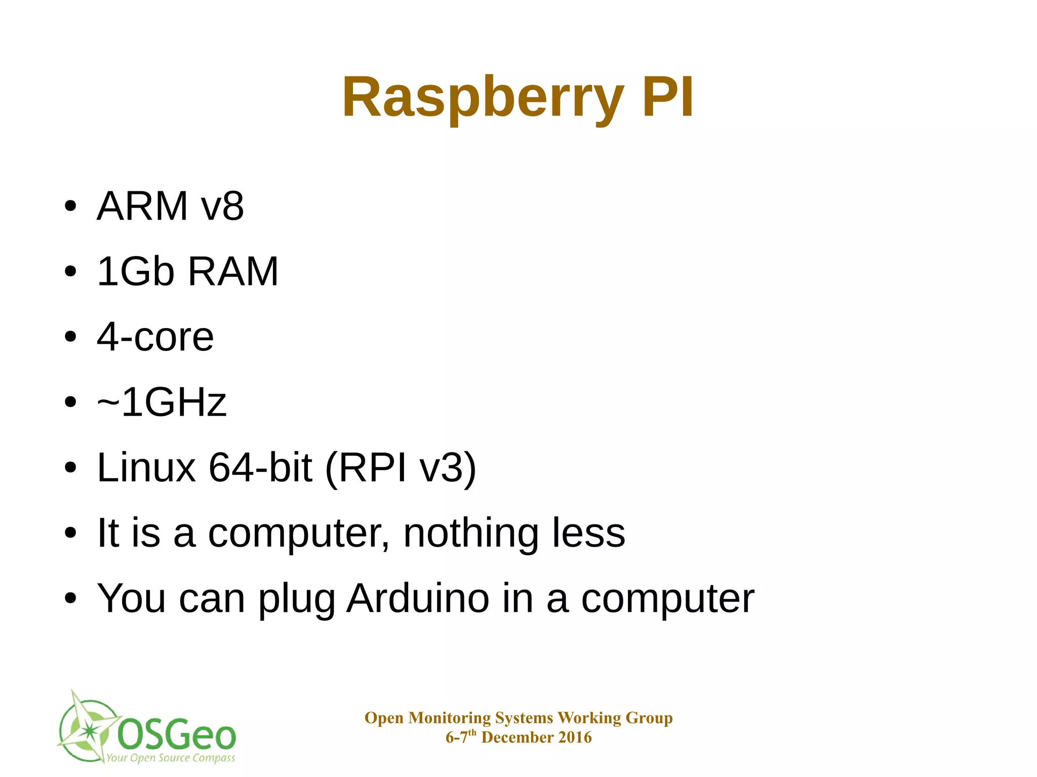 Sensors Arduino RaspberryPI connect | ODP
