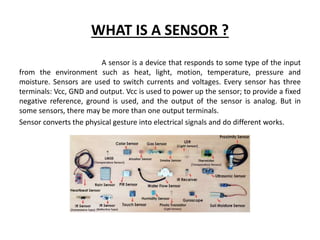 Sensors and transducers Working,Applications | PPTX