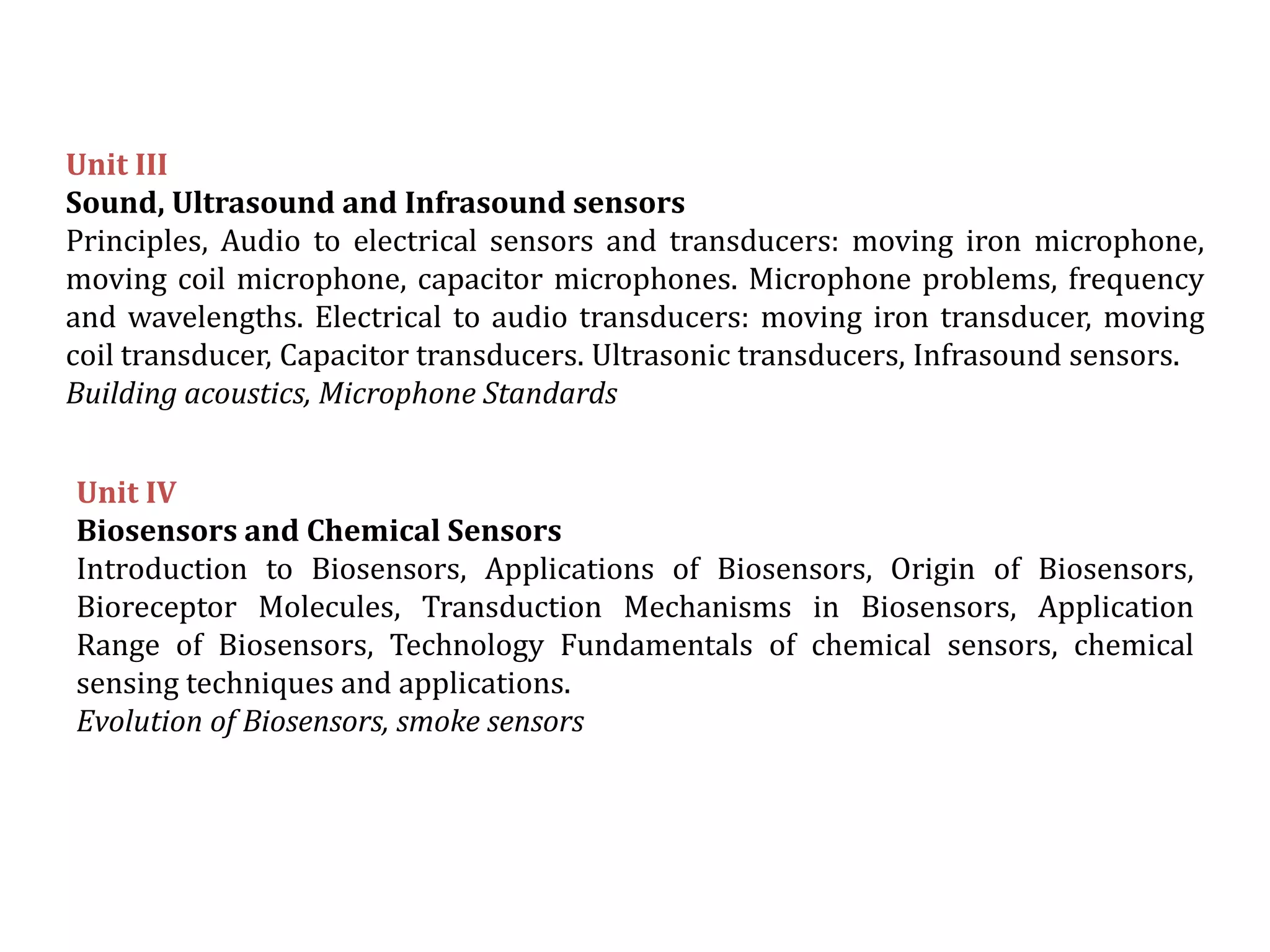 Sensors for Engineering Applications | PPTX