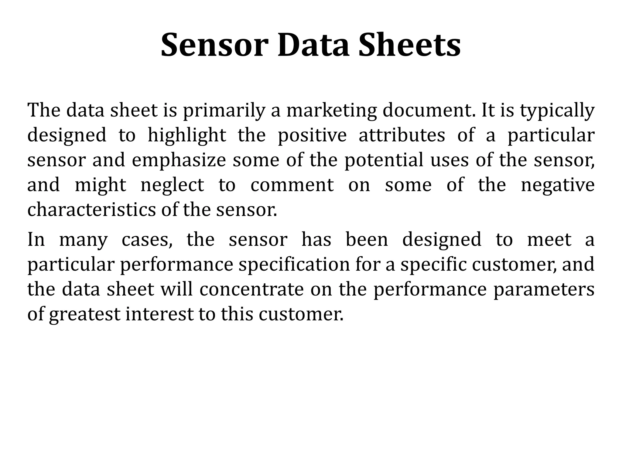 Sensors for Engineering Applications | PPTX