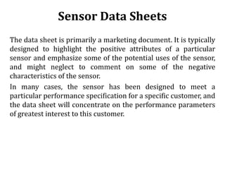 Sensors for Engineering Applications | PPTX
