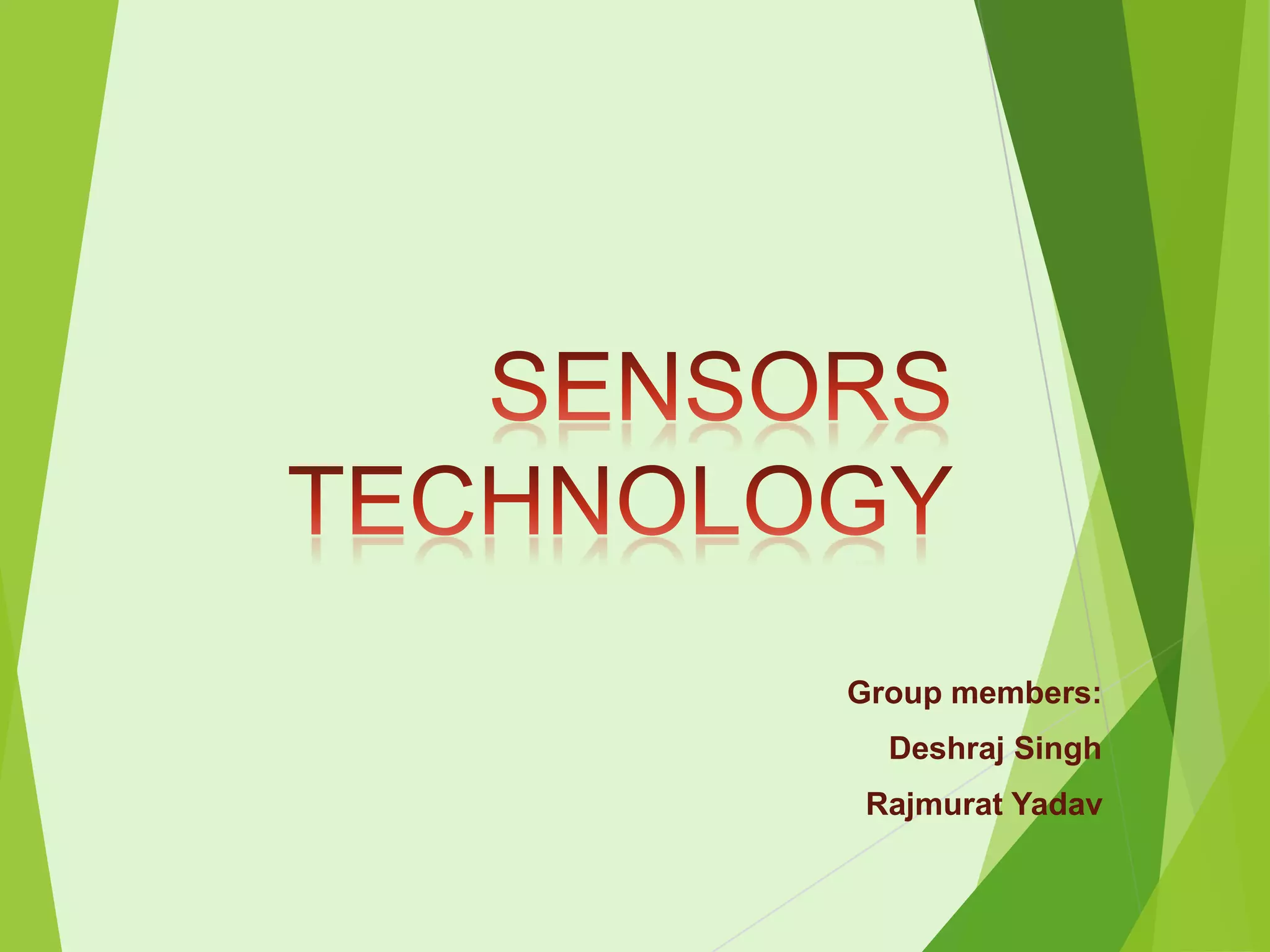 Sensor technology | PPTX