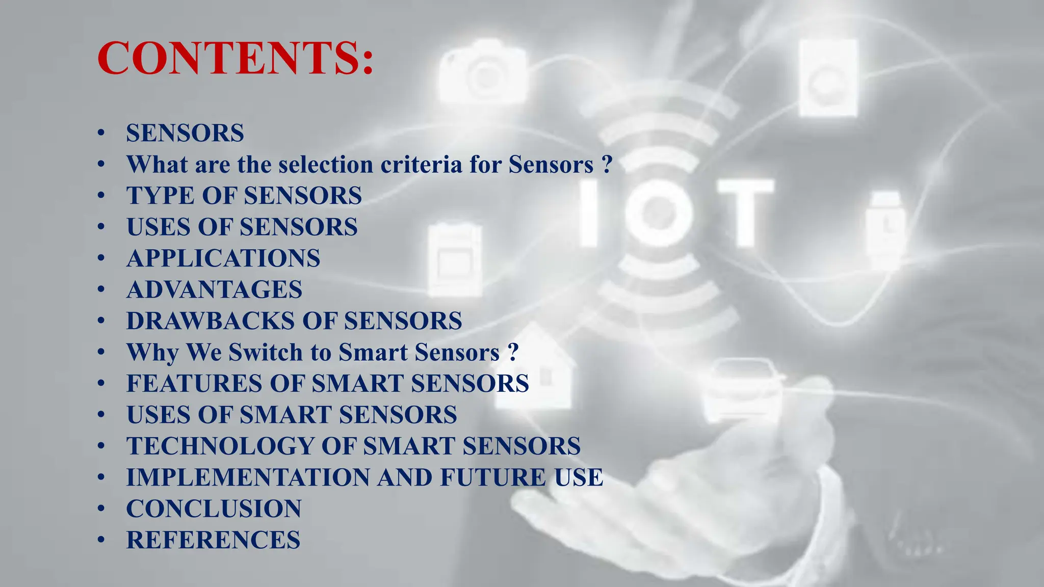 SENSOR_TECHNOLOGY types of sensors.pptx. | PPTX | Internet of Things ...