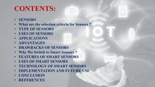 SENSOR_TECHNOLOGY types of sensors.pptx. | PPTX | Internet of Things ...