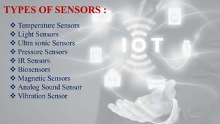 SENSOR_TECHNOLOGY types of sensors.pptx. | PPTX | Internet of Things ...