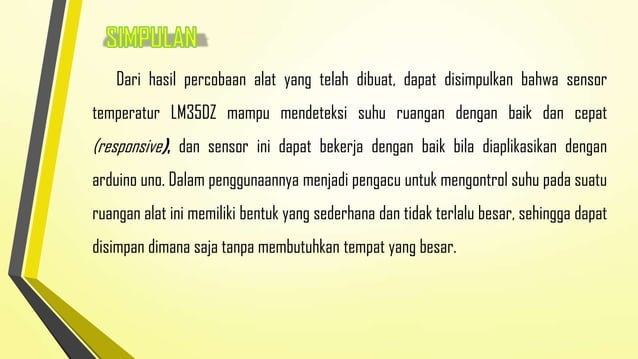 Sensor Temperatur Dengan Output Led Berbasis Arduino Uno Ppt