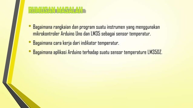 Sensor Temperatur Dengan Output Led Berbasis Arduino Uno Ppt