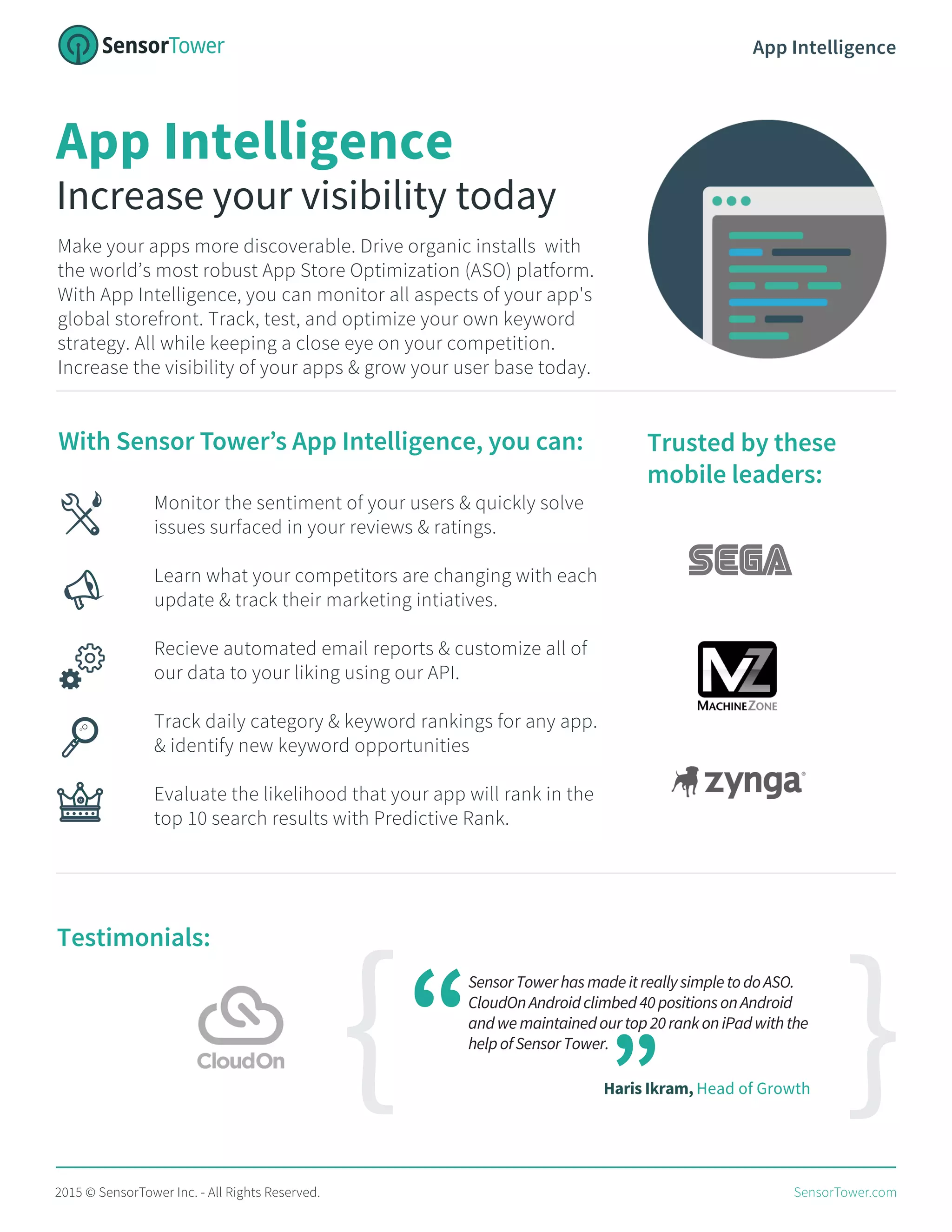 One-Pager: App Intelligence | PDF