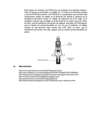 Sensor tps y sensor de oxigeno | DOCX